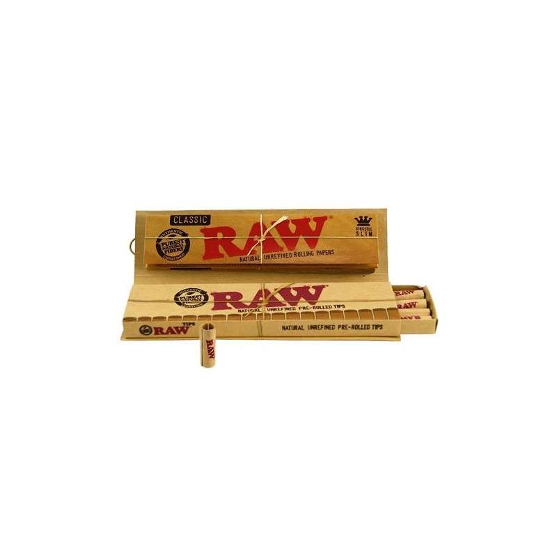 Raw Cassic Connoisseur King Size Filtros Prerolled | Caja de 24
