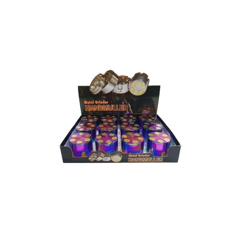 Accessories Grinder 50mm Rainbow Skull Metal Herb Grinder - 4 Part With ...