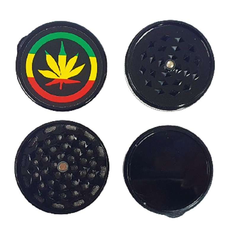 Grinder plastico Negro Cannabis Rasta 60 mm 4P | 16 Grinders