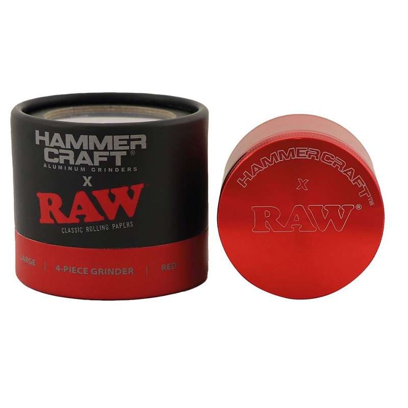 Raw X Hammercraft Grinder 4 Partes Rojo | Grande